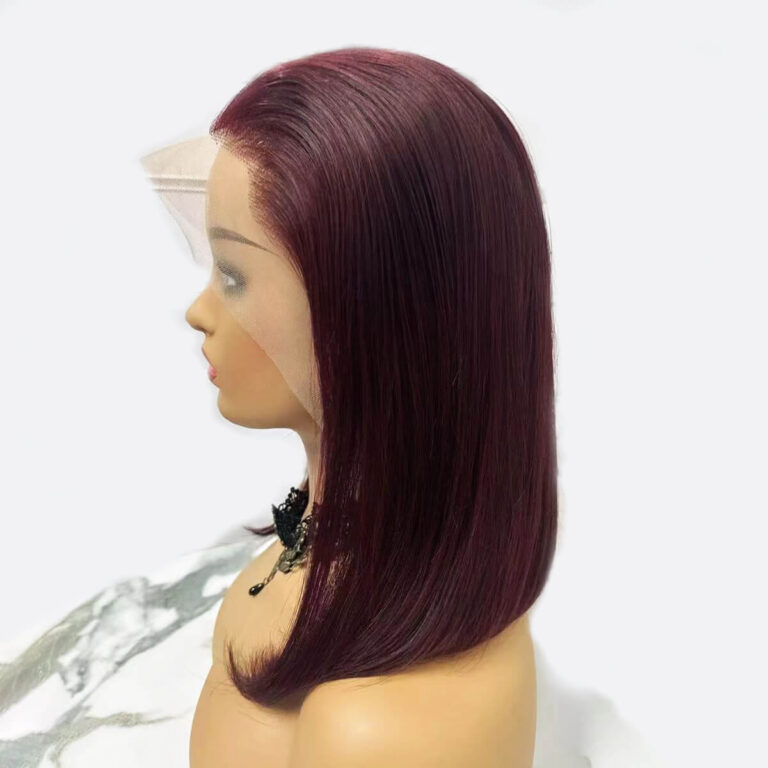 99j Wig High Quality Human Hair Lace Front Bob Wig