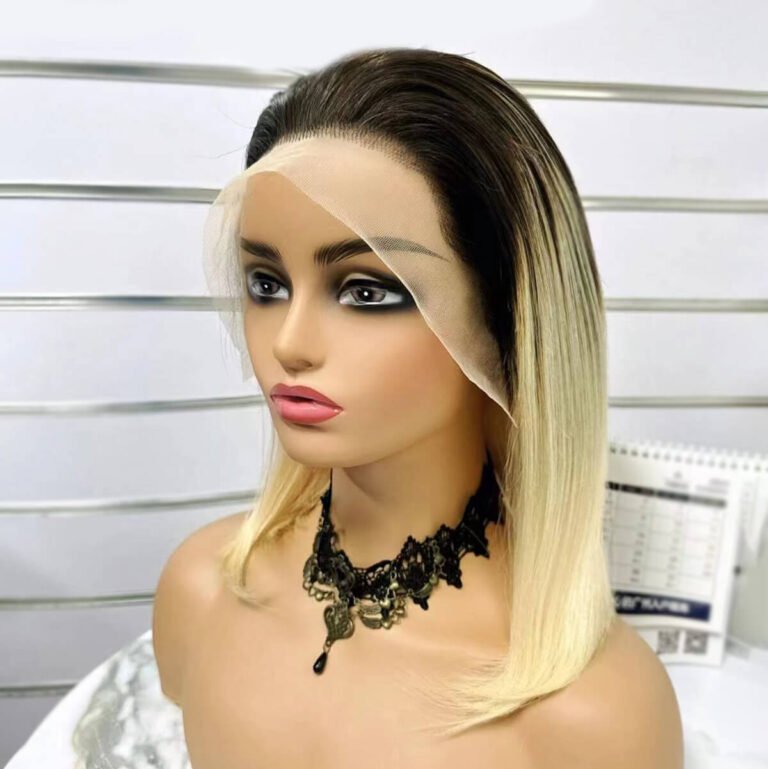 Ombre Blonde Wig Black Roots | High Quality And Density 180%
